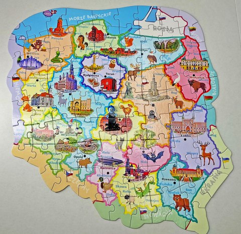 Mapa Polski Puzzle - Przygodowe podróże na mapie Polski